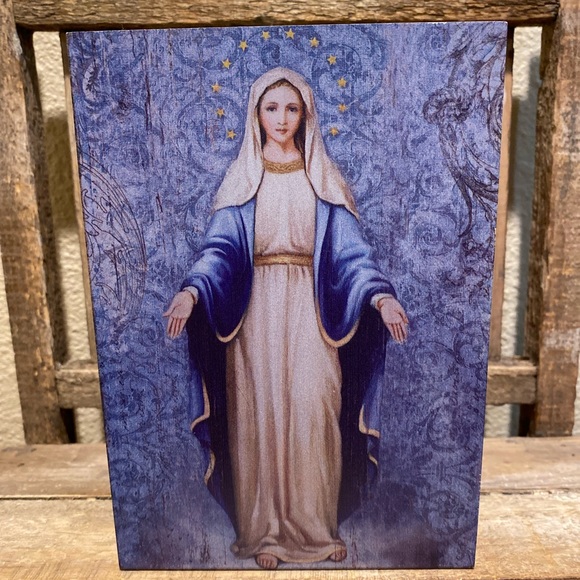 Premier Home Imports | Accents | Blessed Mary Wood Wall Decor Holy Mary ...